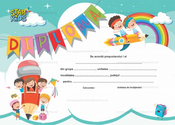 Diplomă absolvire grădiniţă creion - Pachete de absolvire